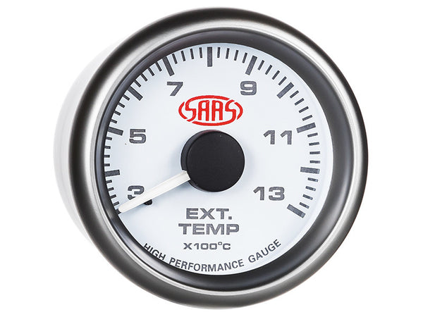 SAAS Exhaust Temp Gauge 300°-1300° 52mm White Muscle Series (SG-EXT52W ...